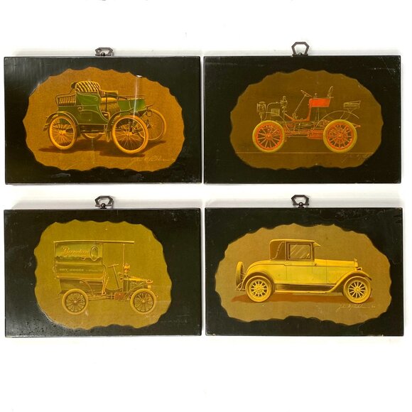 Wall Decor | Antique Vintage Collectors Cars Art Wall Hanging John ...